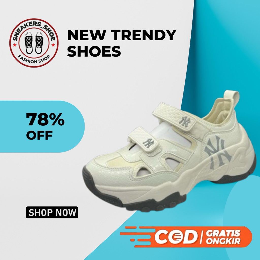 Jual Sepatu Sandal MLB BigBall Chunky Mask Lux New York White Free ...