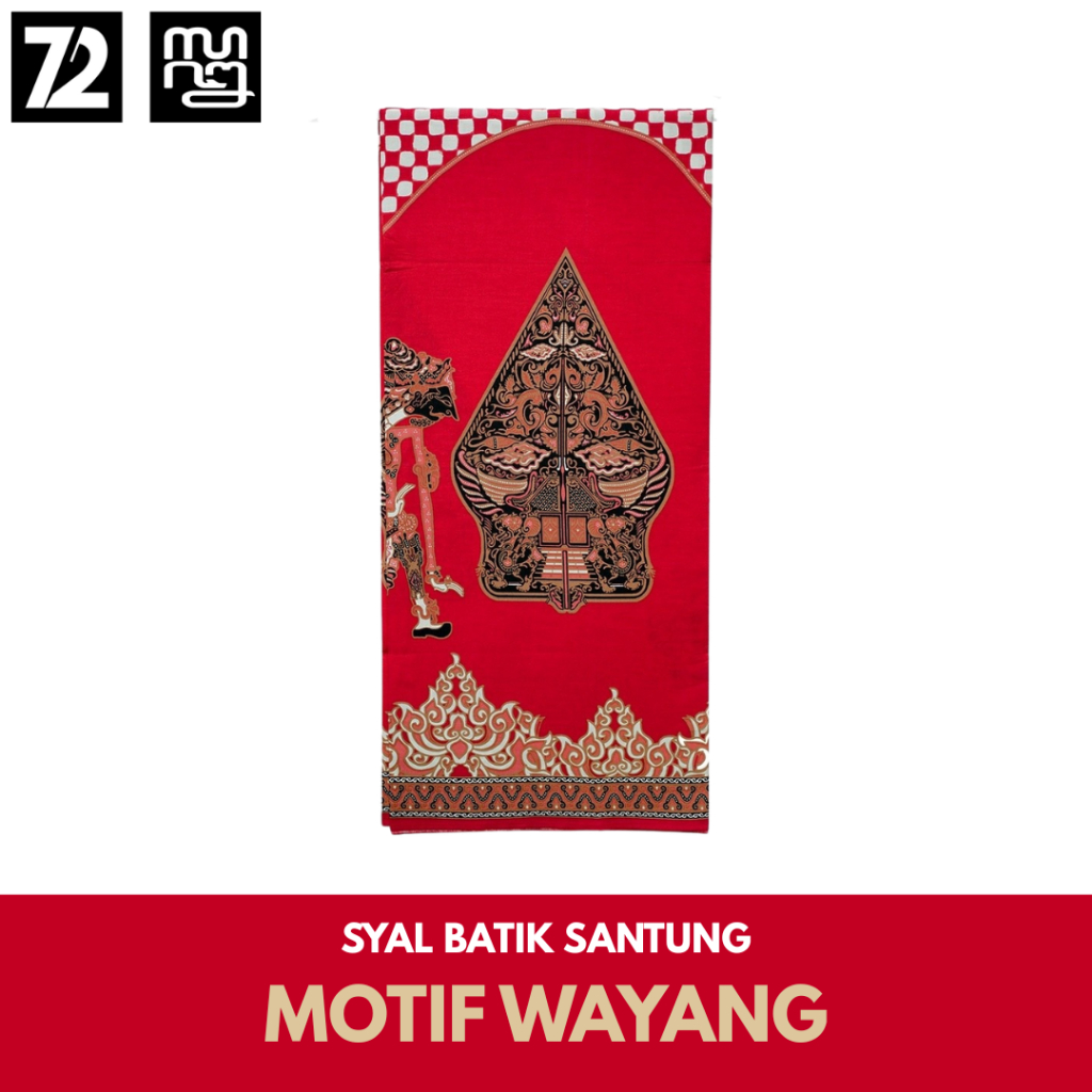 Jual Kain Batik Premium 72 Batik Bahan Katun Motif Wayang Warna Merah ...