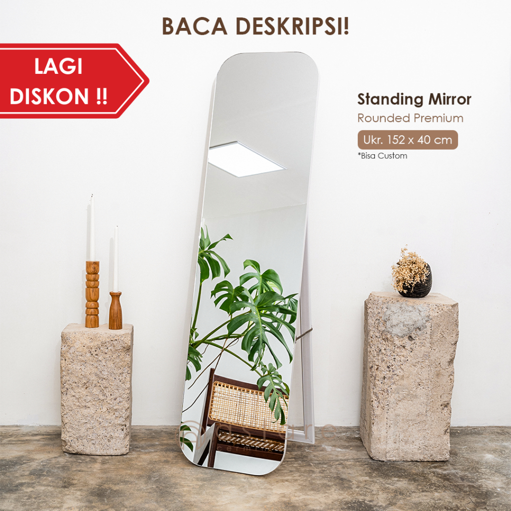 Jual Astare - Kaca Cermin Standing Mirror Aesthetic Rounded Premium ...