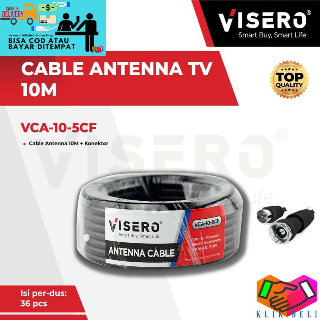 Jual Kabel Antenna 10 Meter Full Antena TV Cable Digital Visero 10M Jack Connector RG-6 VCA 5CF ...