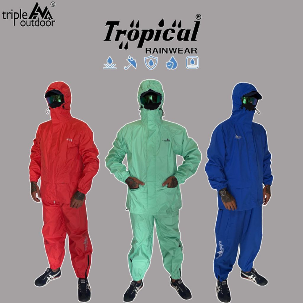Jual jas hujan triple outdoor tropical series - raincoat riding triple ...