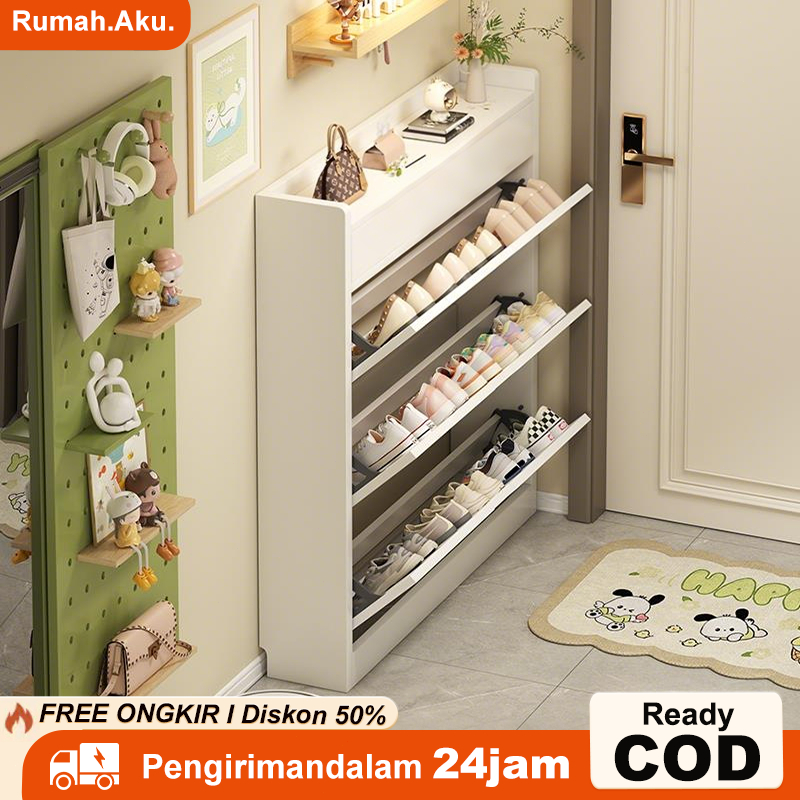 Jual Lemari Sepatu Rak Sepatu Susun Lemari Sepatu Tertutup Lemari ...