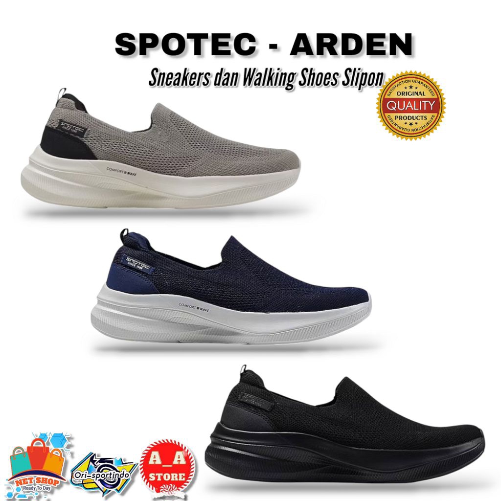 Jual Spotec Arden Sepatu Walking Sneaker Model SlipOn | Shopee Indonesia