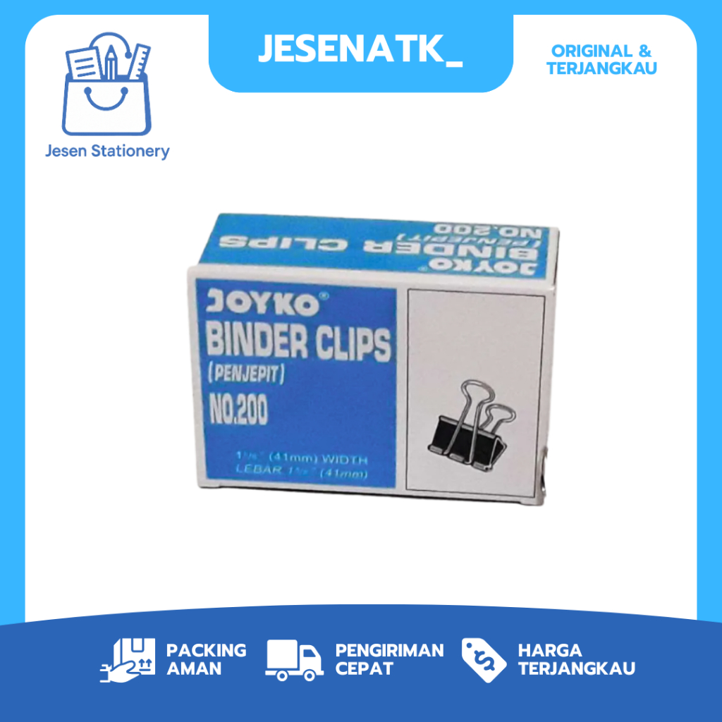 Jual Binder Clip Joyko No. 200: Penjepit Kertas Jumbo Super Kuat ...