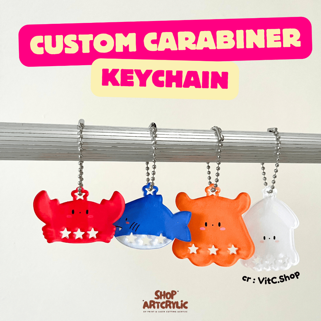 Jual Custom Keychain Carabiner Akrilik Gantungan Kunci UV PRINT ...