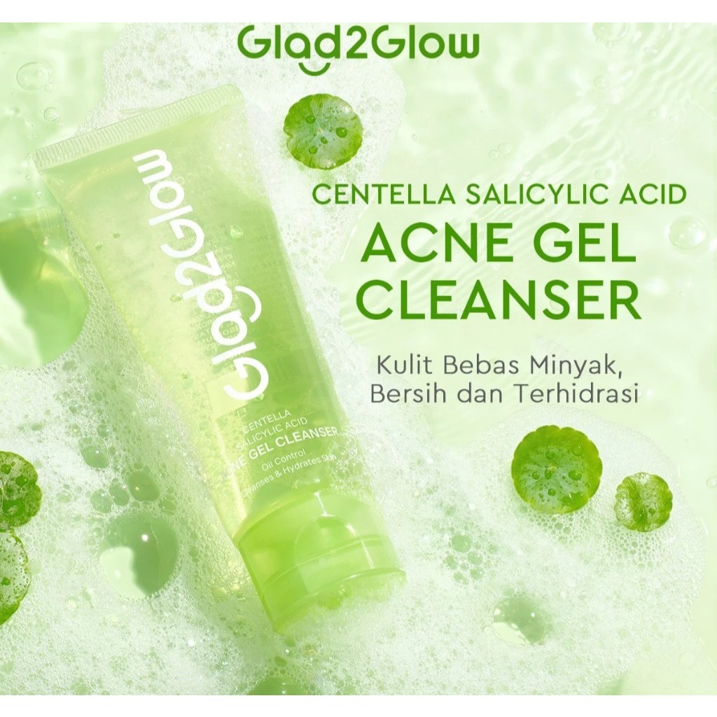 Jual Glad2glow Salicylic Acid Gel Cleanser Centella - 70mL | Shopee Indonesia