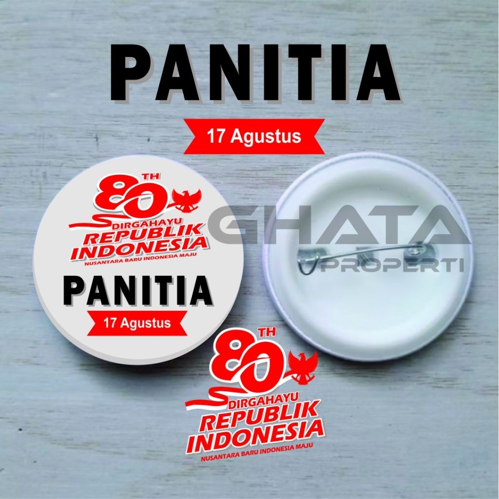 Jual PIN/BROS PANITIA ACARA AGUSTUSAN/HUT RI UKURAN 4,4 CM DAN 5,8 CM ...