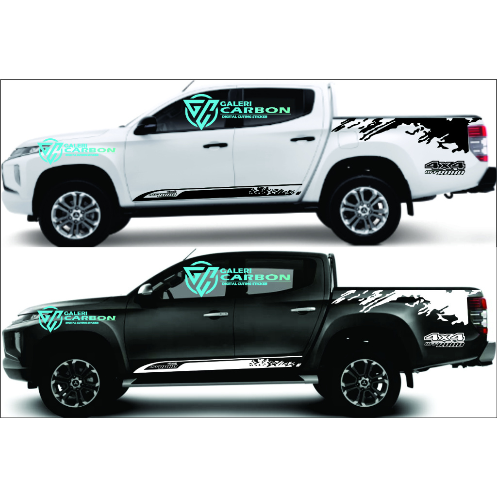 Jual New cutting sticker 4X4 double cabin stiker mobil mitsubishi ...