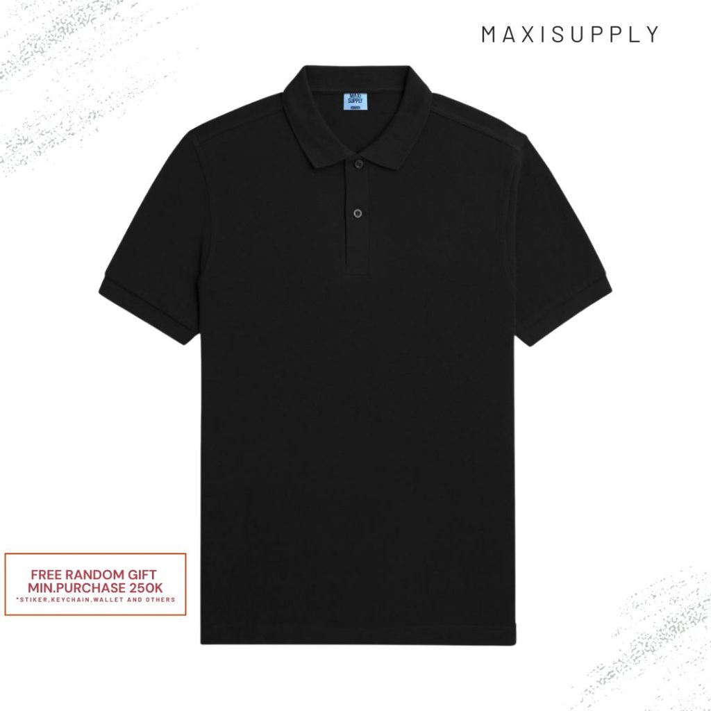Jual Maxisupply Polo Shirt Basic Polos Basic - Black | Shopee Indonesia