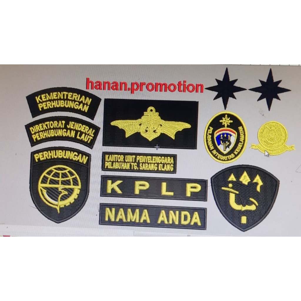 Jual BADGE LOGO ATRIBUT COAST GUARD / KPLP SATU SET BORDIR KOMPUTER ...