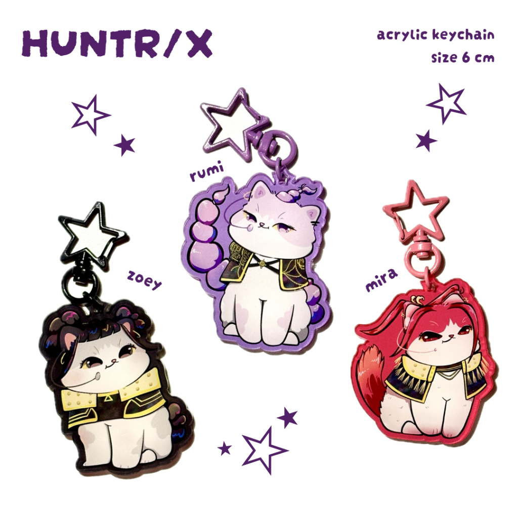 Jual Caca Studio - Huntrix Cat / KPop Demon Hunters Keychain | Shopee ...