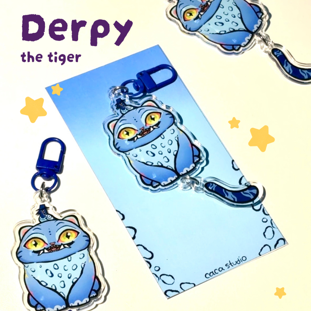 Jual Caca Studio - Derpy Tiger Linked Keychain / KPop Demon Hunters ...