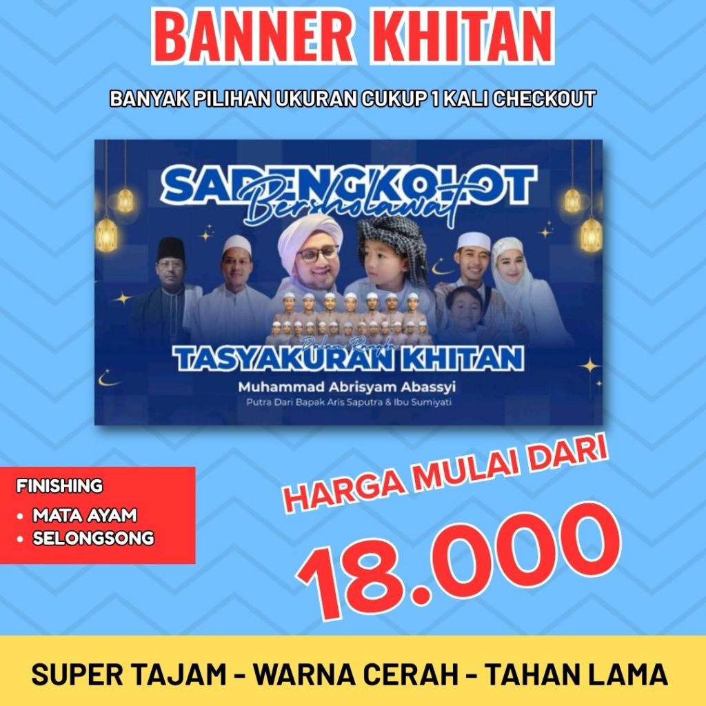 Jual TERMURAH Cetak Spanduk Banner TASYAKURAN KHITAN Banner Khitanan | Shopee Indonesia