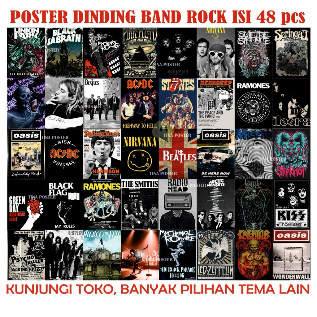 Jual [isi 48] poster dinding band rock metal band old | Shopee Indonesia