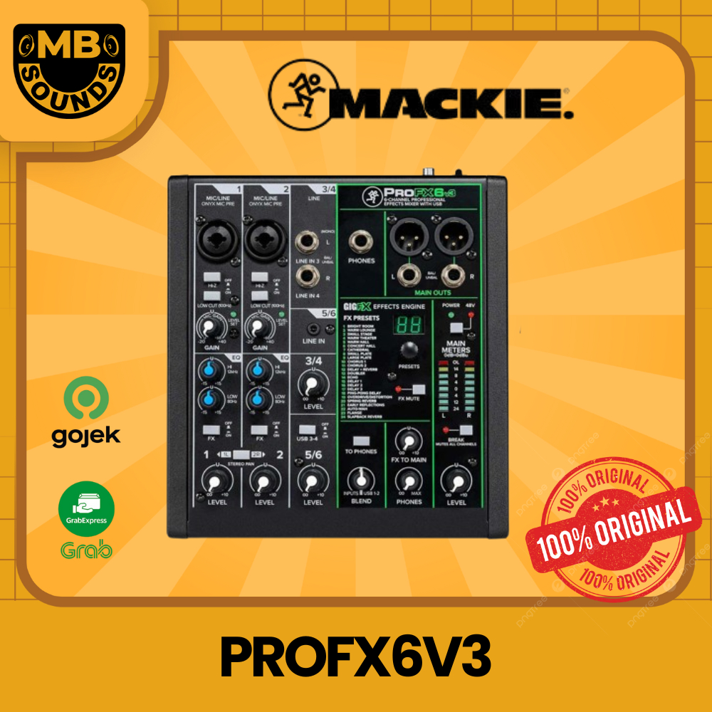 Jual MACKIE PROFX6V3 / PROFX-6V3 6-Channel Professional USB Mixer ...
