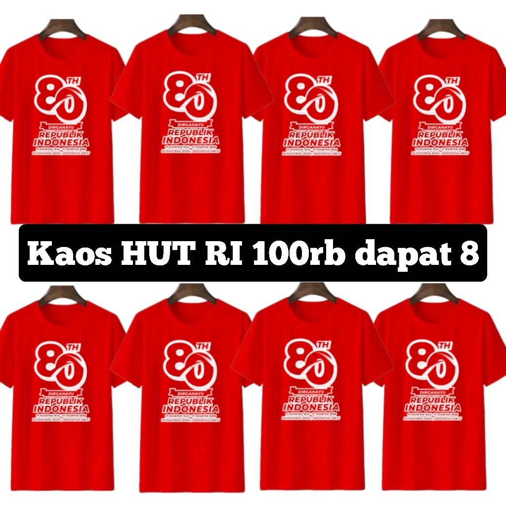 Jual Paket Kaos Kemerdekaan HUT RI Kaos Agustusan 100 ribu Dapat 8 Pcs | Shopee Indonesia