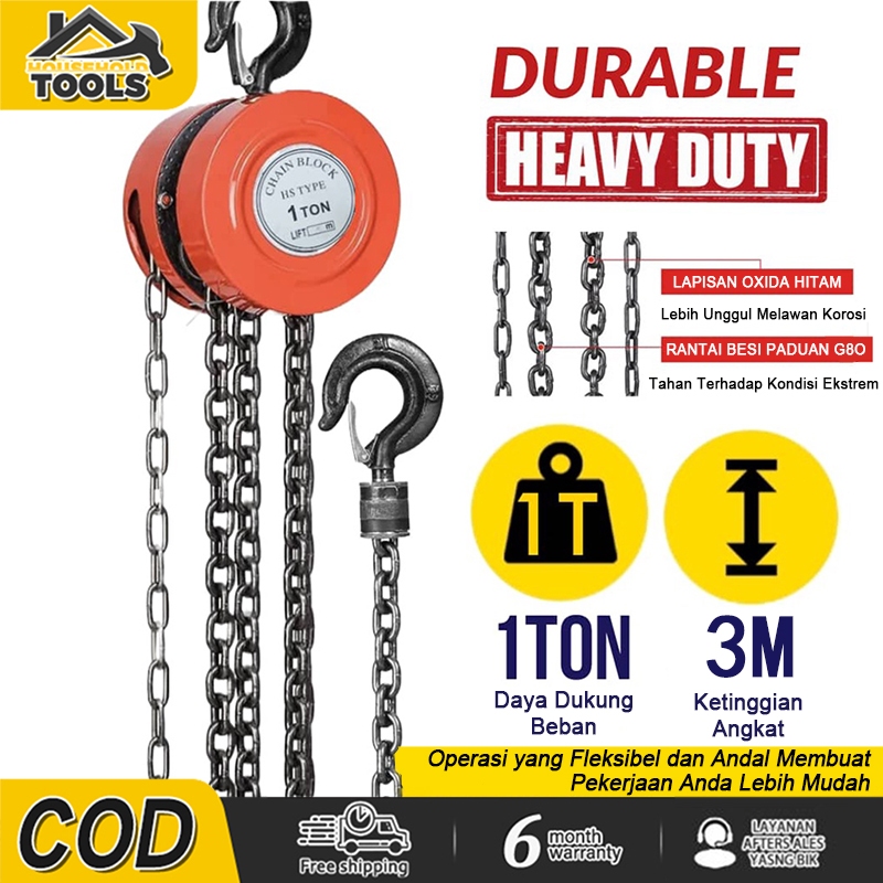 Jual Manual Chain Block / Takel 1 Ton & 2 Ton x 3M - Katrol Angkat ...