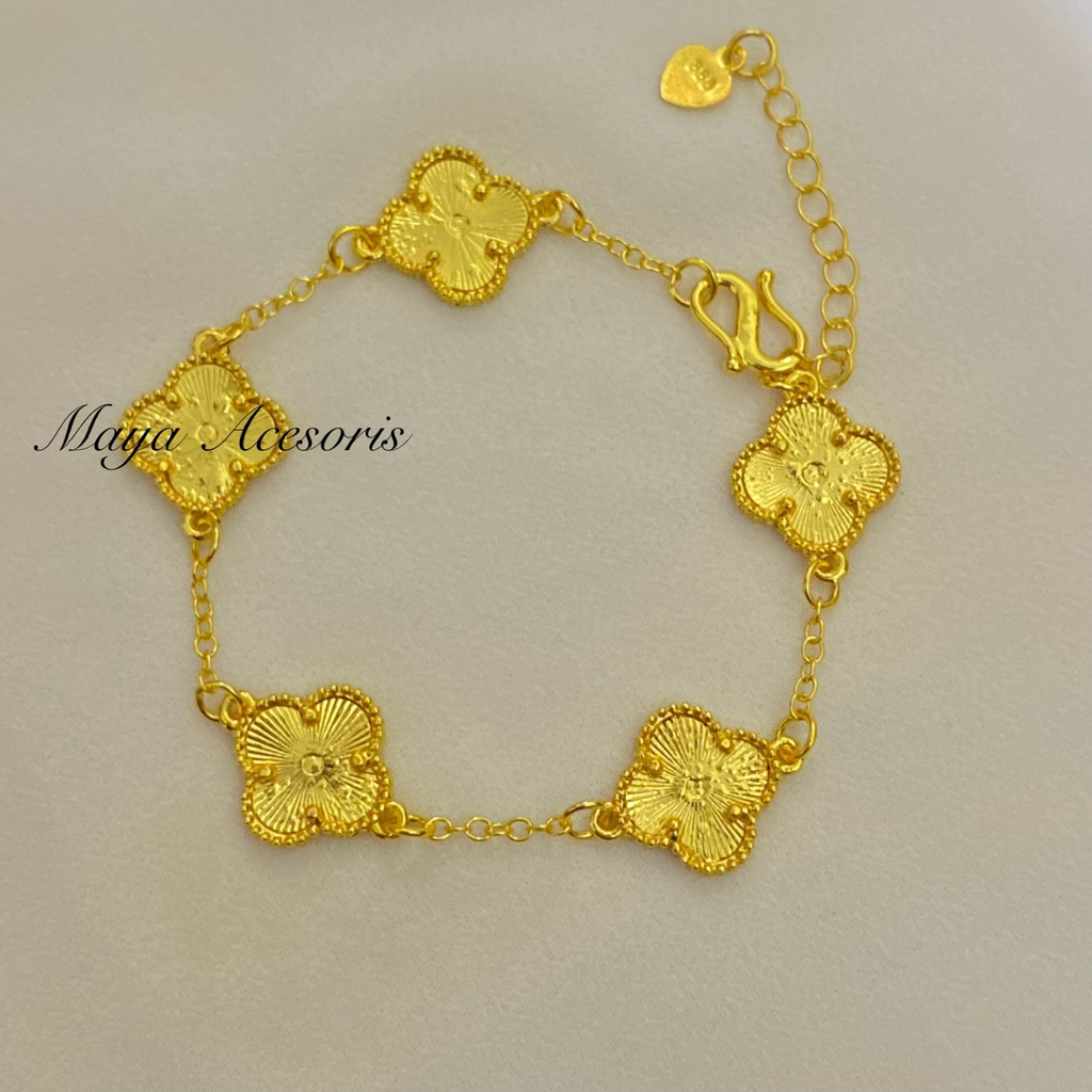 Jual Gelang Clover Xuping Murah Warna Emas 24k | Shopee Indonesia