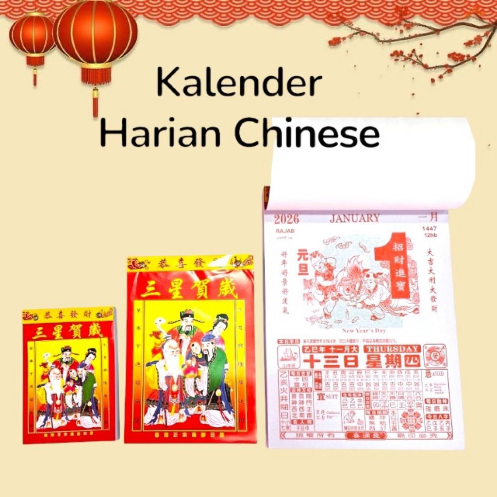 Jual Kalender Harian Sobek Cina Chinese 2026 Tahun Kuda / Kalender ...