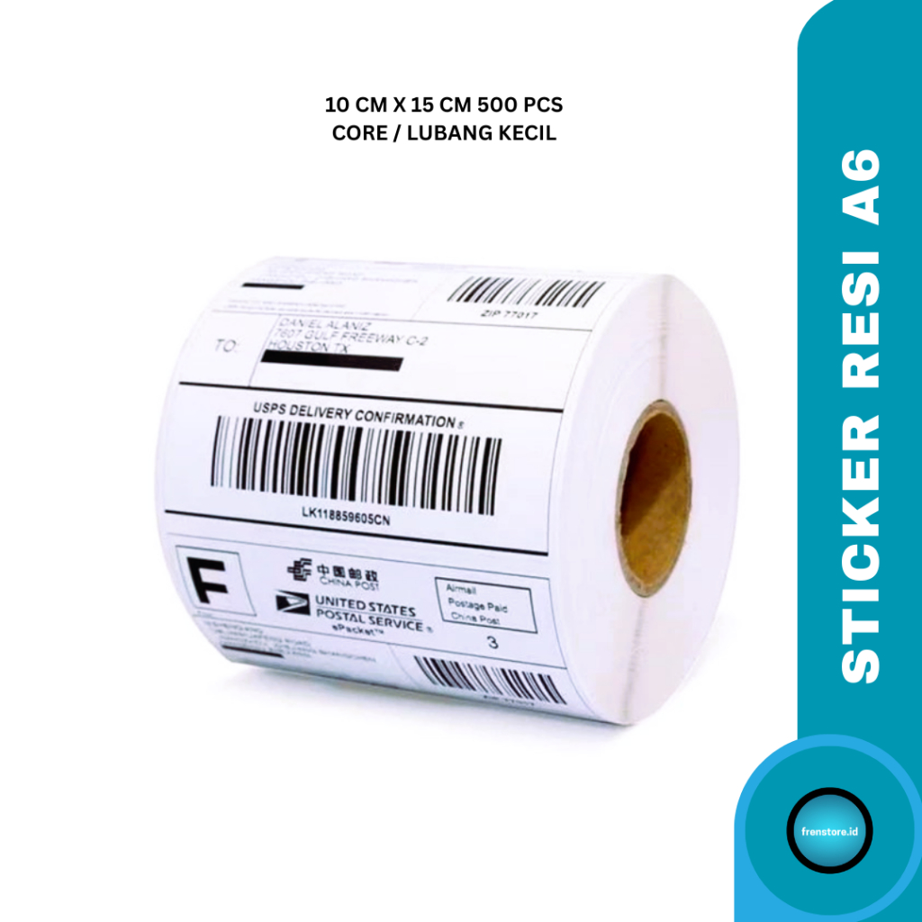 Jual STICKER RESI LABEL BARCODE 100x150 MM / THERMAL 10cm x 15cm 500 ...