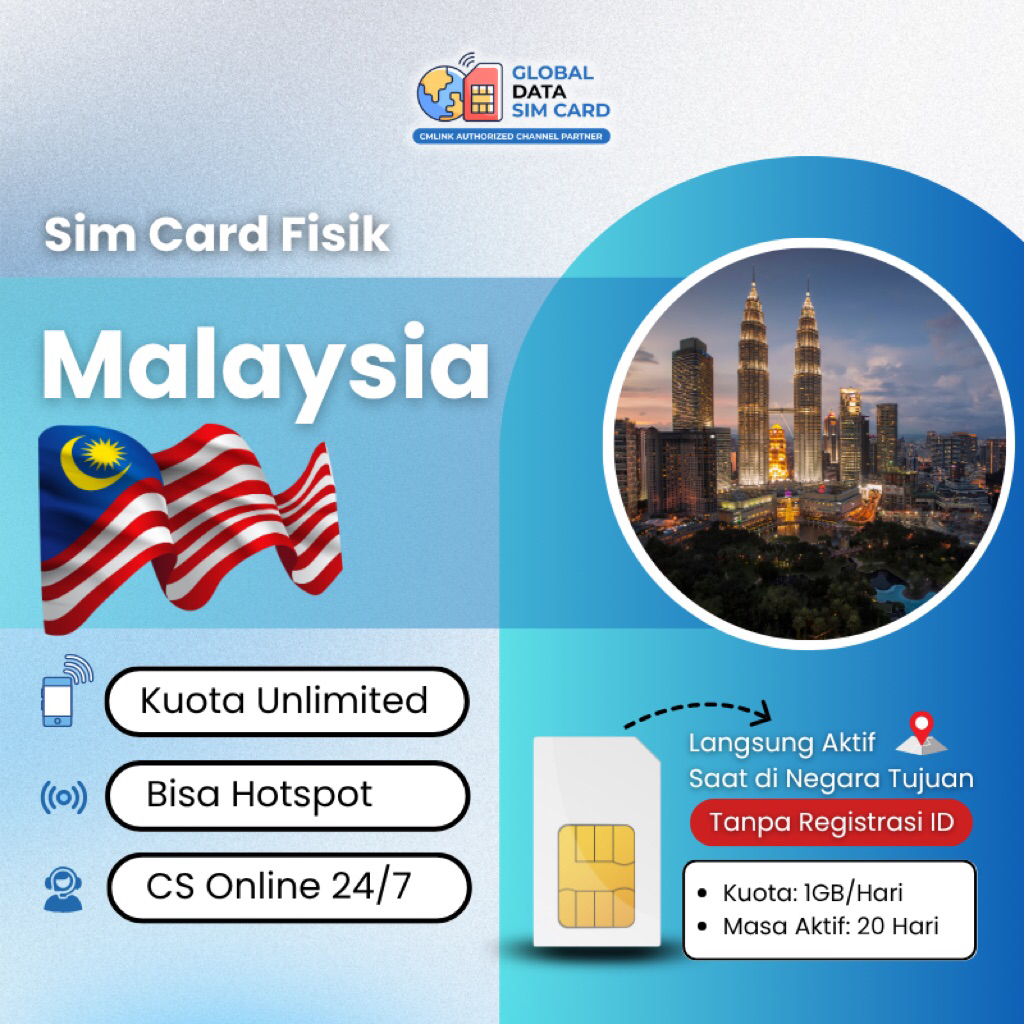 Jual Sim Card Malaysia Unlimited Data Internet 1GB/Hari 20 Hari Masa ...