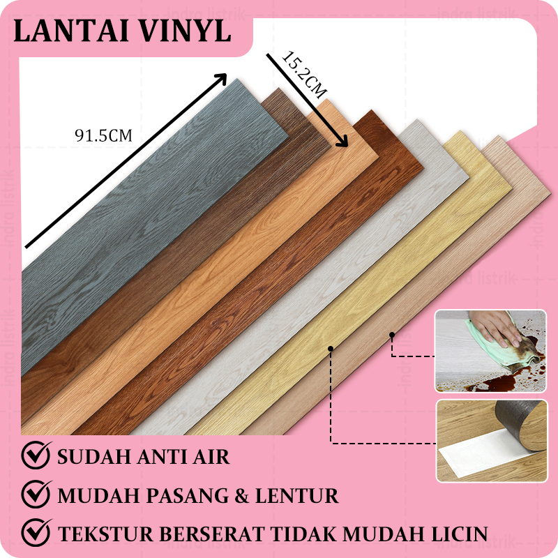 Jual REAIM 1 BOX (7 Pcs) Floor Vinyl Lantai Stiker 91.5cm x 15.2cm ...