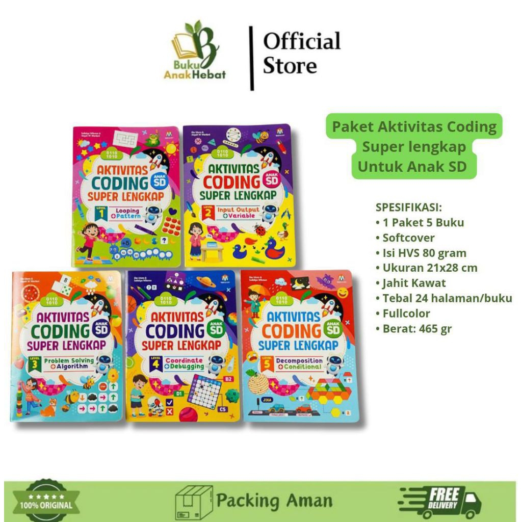 Jual Buku Aktivitas Anak Sd Paket Aktivitas Coding Super Lengkap