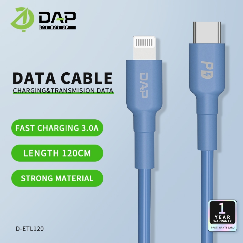 Jual DAP Kabel Data Fast Charging PD 30 Watt Type C to Lightning ...