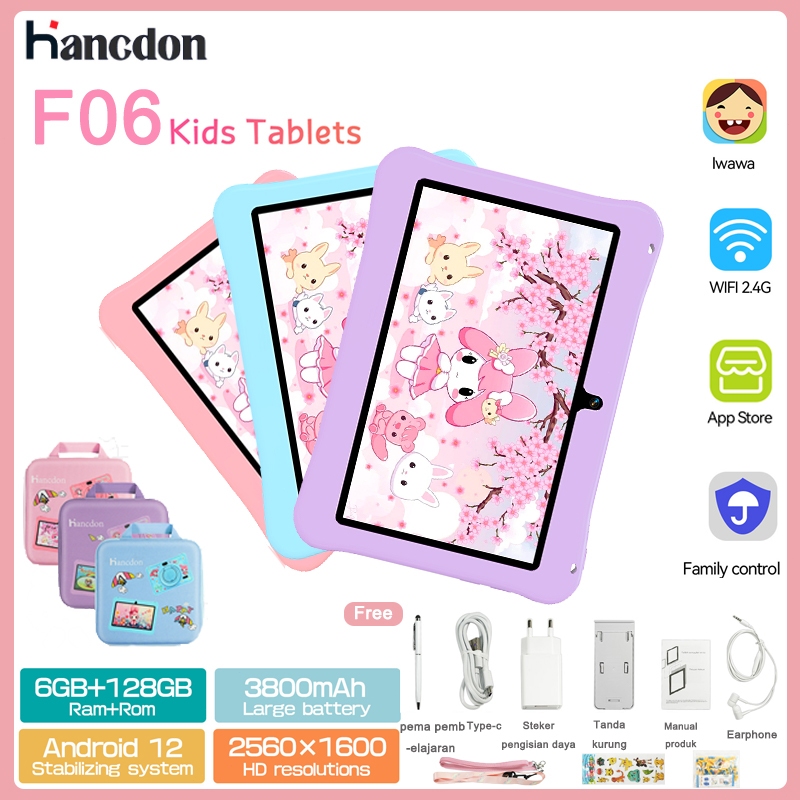 Jual Hancdon Tab Tablet Anak F06 Bawalah Tas Tab Anak Android 12 6GB ...