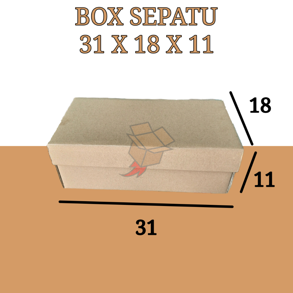 Jual Kardus Polos Karton Box Coklat DieCut Box Sepatu 31 x 18 x 11 ...
