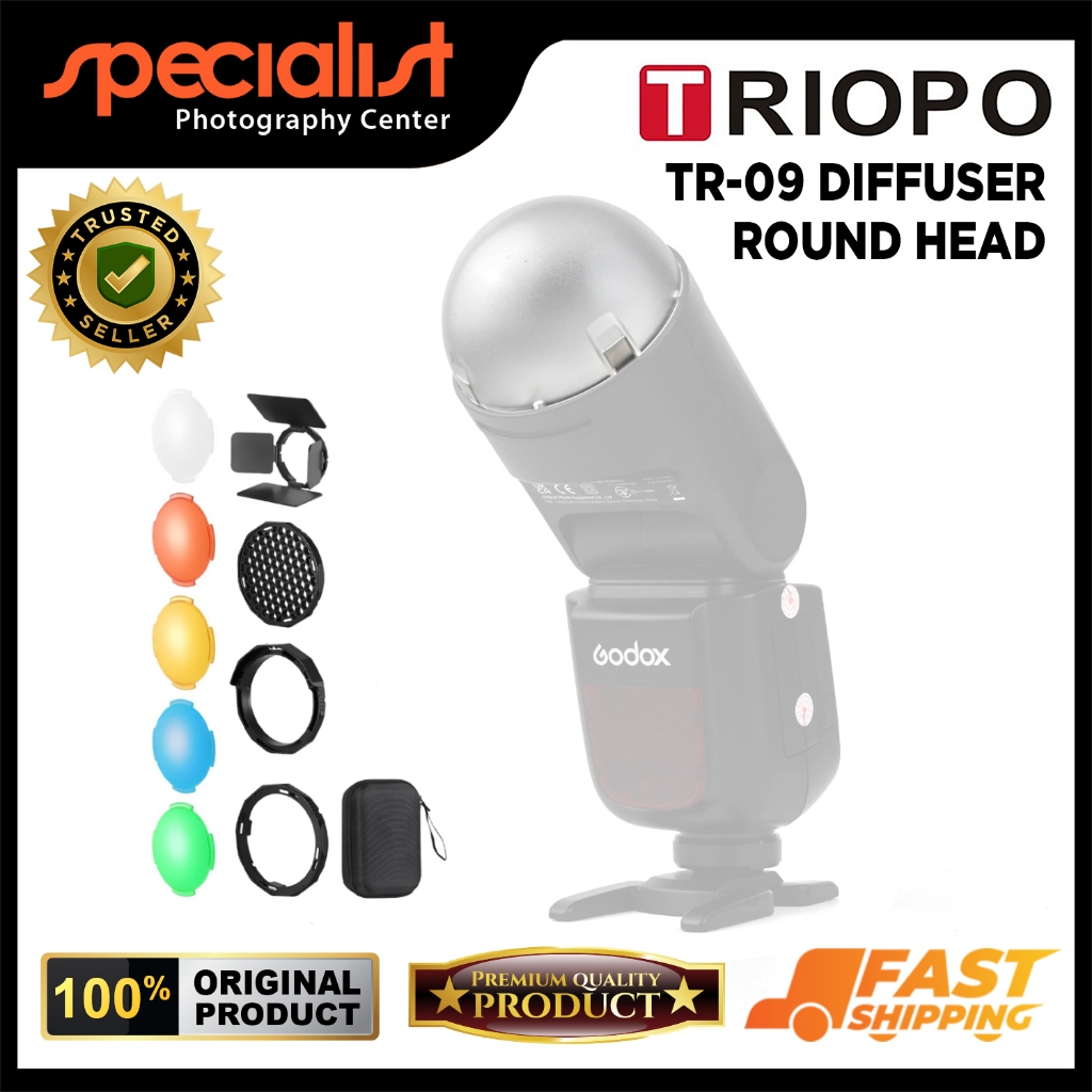Jual TRIOPO TR-09 Magnetic Flash Diffuser Accessory Kit for Godox V1 V2 ...