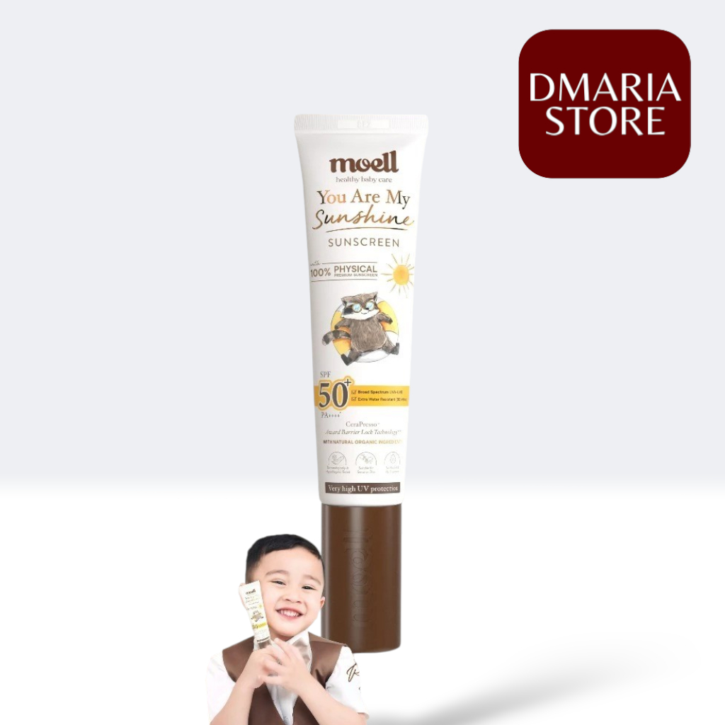 Jual Moell Physical Sunscreen Anak & Bayi SPF 50+ (PA++++) 30 gr ...