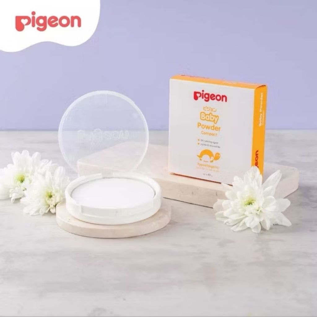Jual Pigeon Baby Powder sett dengan tempat / Refill + Puff saja ...