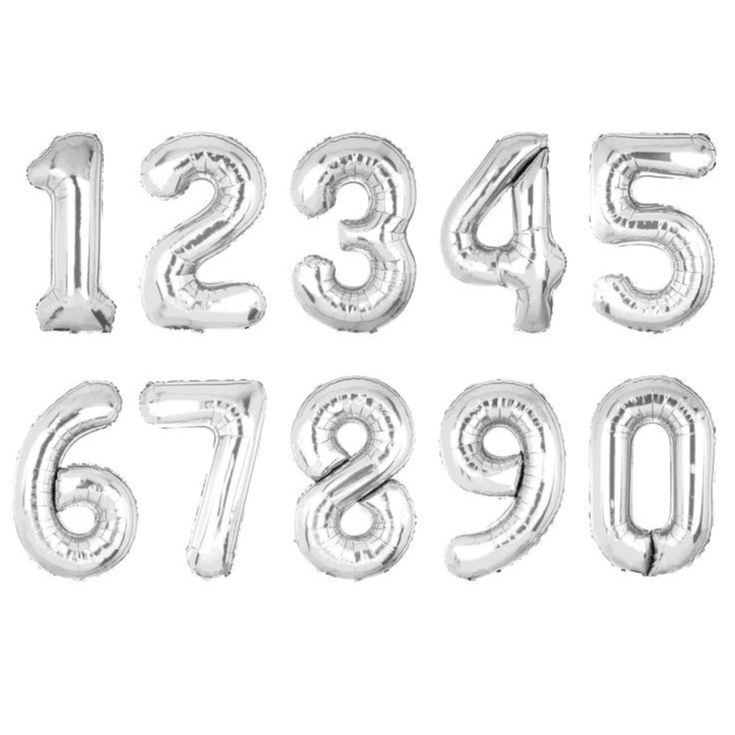 Jual Balon Foil Angka Ukuran 40 cm Warna Silver | Shopee Indonesia