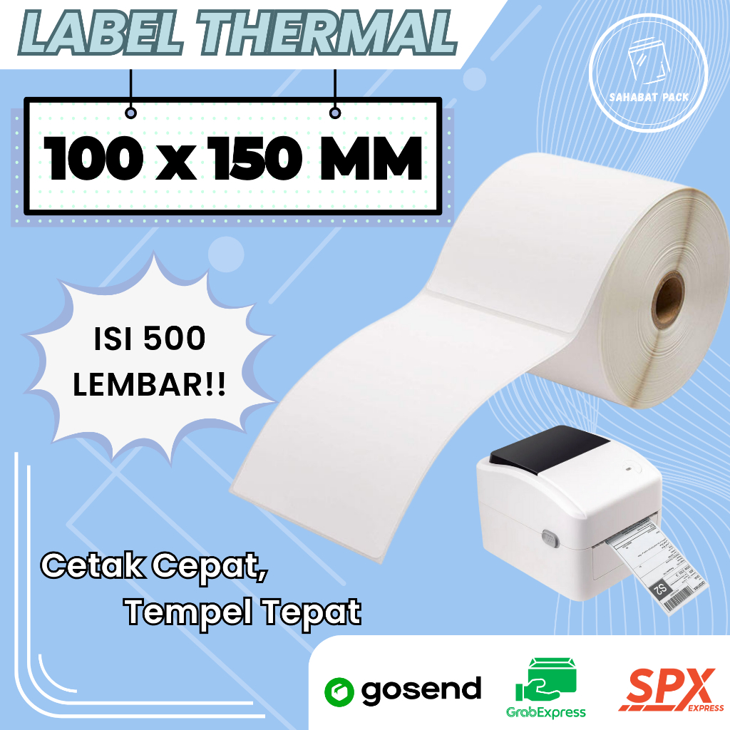 Jual Kertas Label Thermal 100X500mm Isi 500pcs /Sticker Label Thermal Roll A6 TERMURAH | Shopee ...