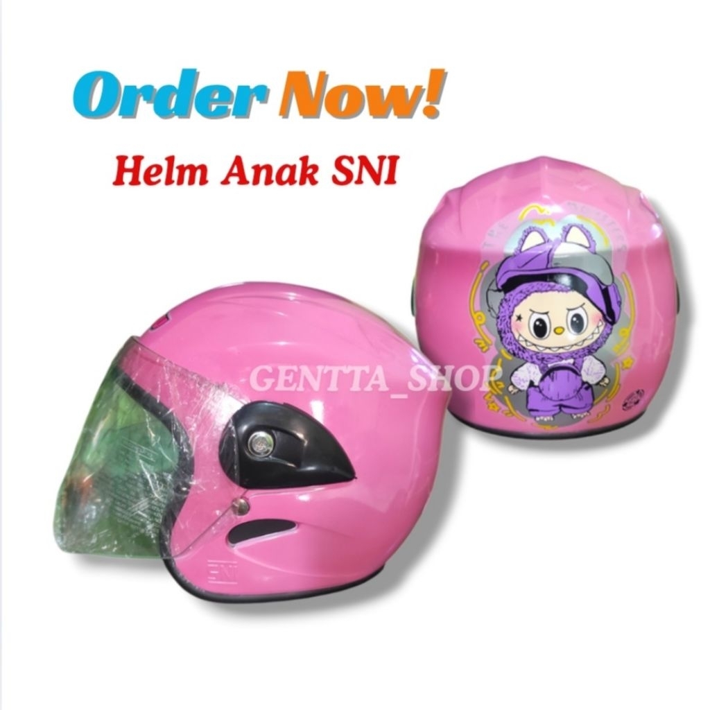 Jual Helm Anak SNI Labubu Glossy Pink | Helm Anak Perempuan 2-5 Tahun ...