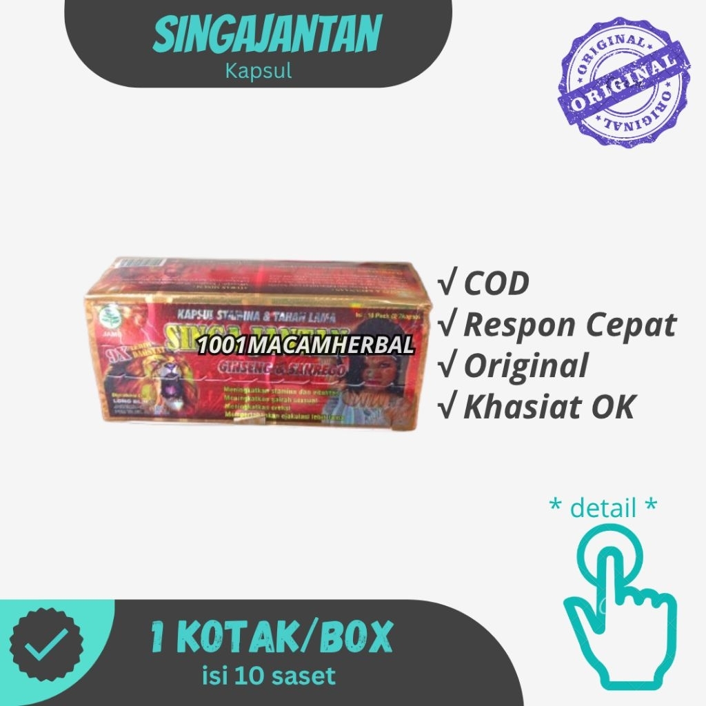 Jual Kapsul Singa Jantan Terlaris Rempah Tradisional - Suplemen Harian Pria |1 box isi 10 Sachet ...