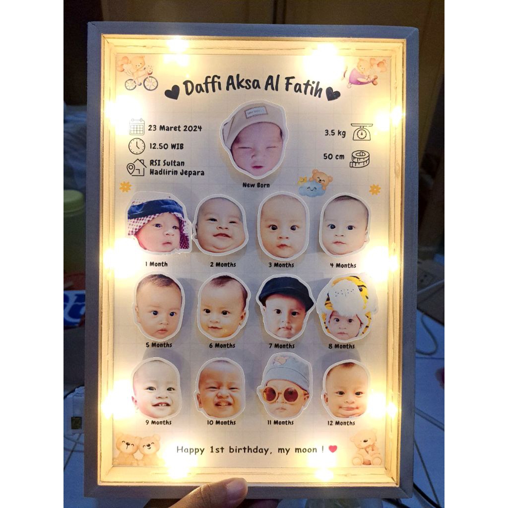 Jual FRAME POP 3D CUSTOM MILESTONE BABY, KADO BAYI CUSTOM, MILESTONE ...