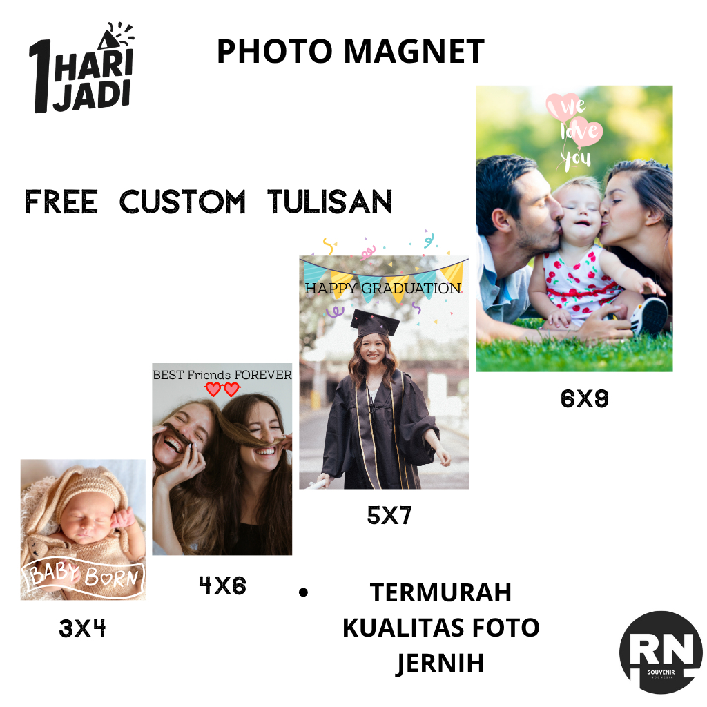 Jual Magnet Kulkas Custom Foto Mini Tempelan kulkas Magnet Lucu ...
