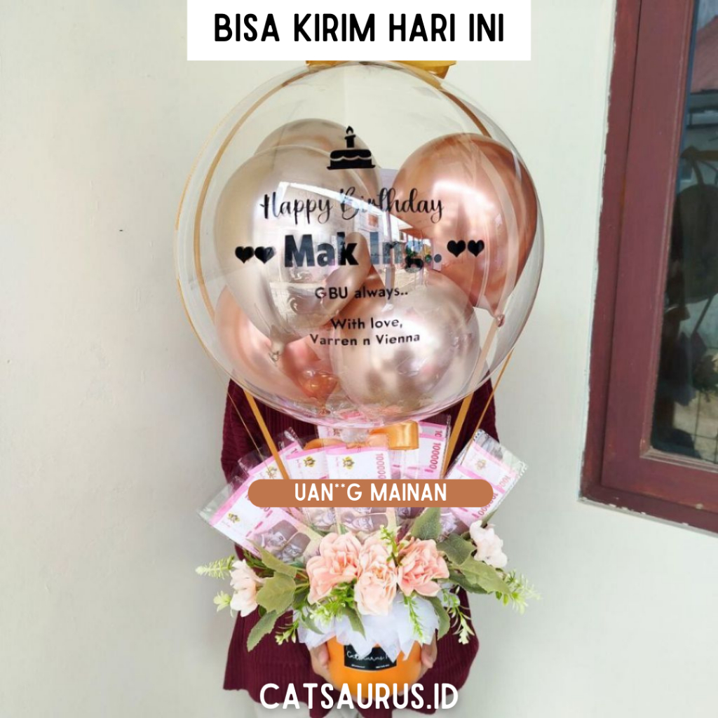Jual READY KIRIM HARI INI - Buket Balon Uang Mainan - Money Bucket ...