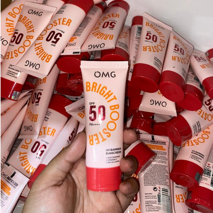 Jual OMG Sunscreen SPF 50 PA++++ Bright Booster UV Barrier 60ml 25ml ...
