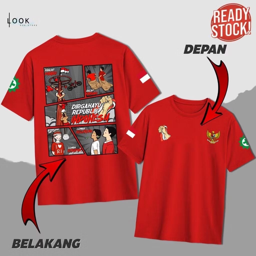 Jual Kaos Agustusan 2025 | Kaos HUT RI ke 80 | Kaos 17 Agustus Dirgahayu Republik Indonesia ...