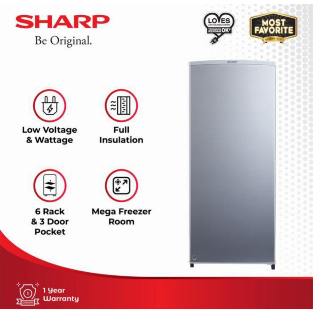 Jual SHARP FJ-M189N-SS FREEZER 6 RAK FJM189N KULKAS FREEZER SHARP 6RAK ...