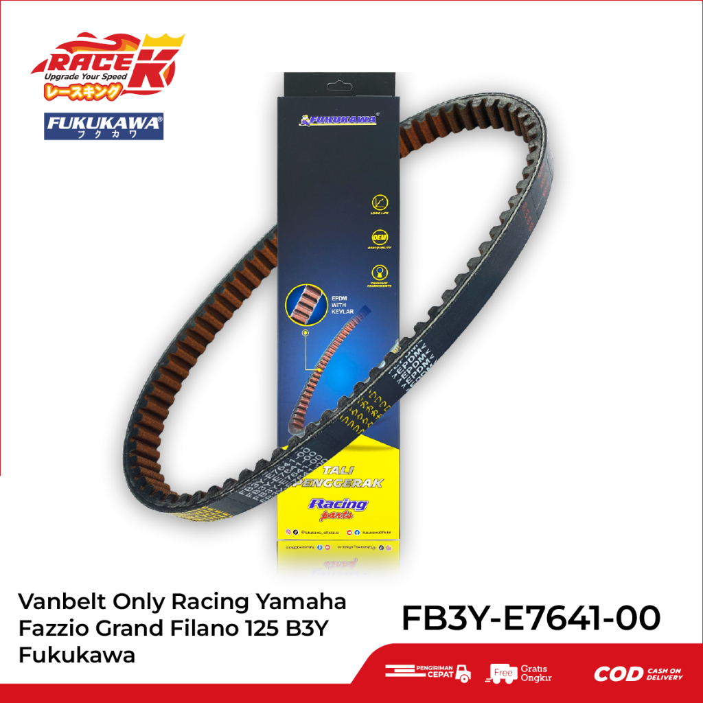 Jual Fukukawa Vanbelt V Belt Yamaha Fazzio Grand Filano 125 B3Y EPDM ...