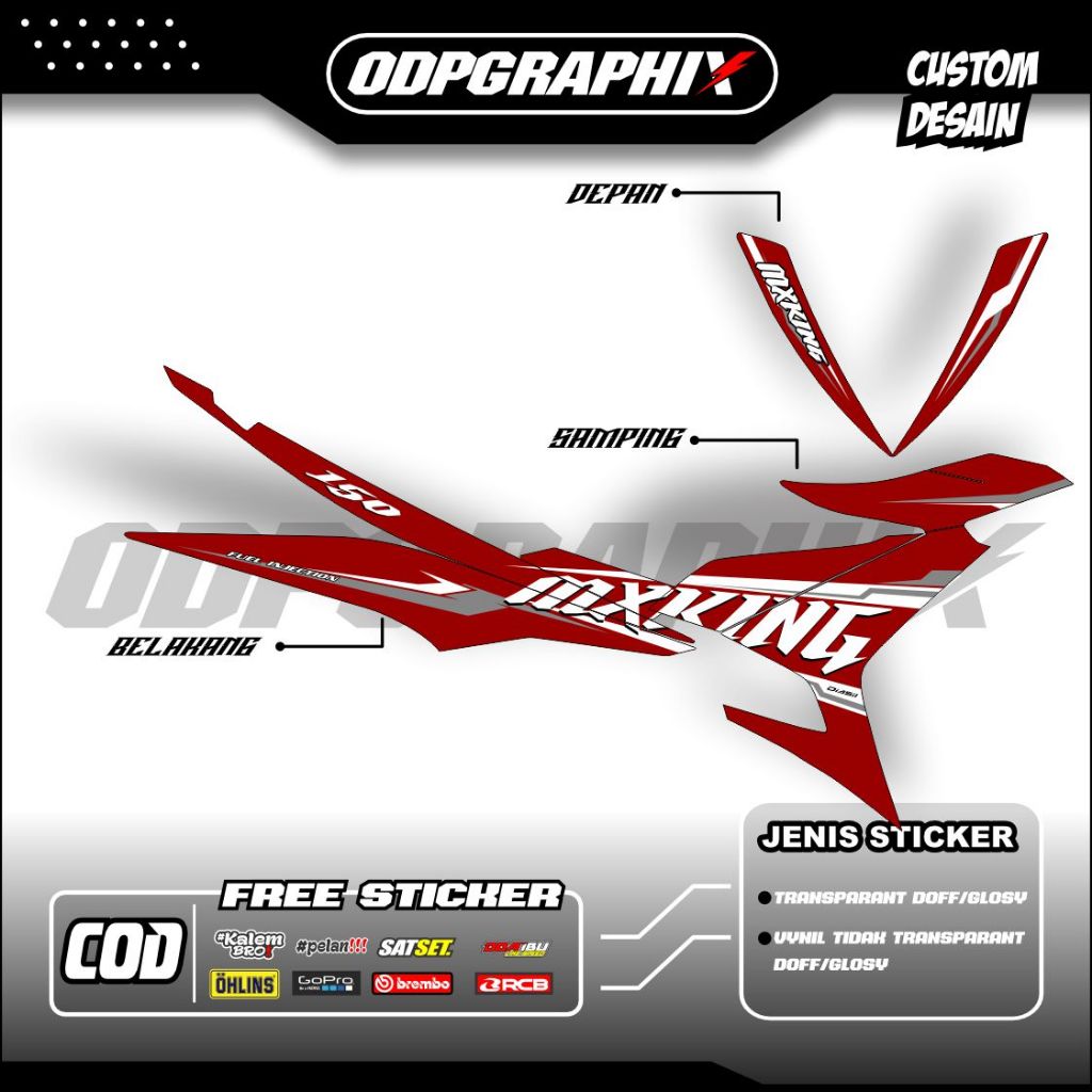 Jual STIKER STRIPING TRANSPARAN YAMAHA MX KING FACELIFT LIS STICKER UV ...