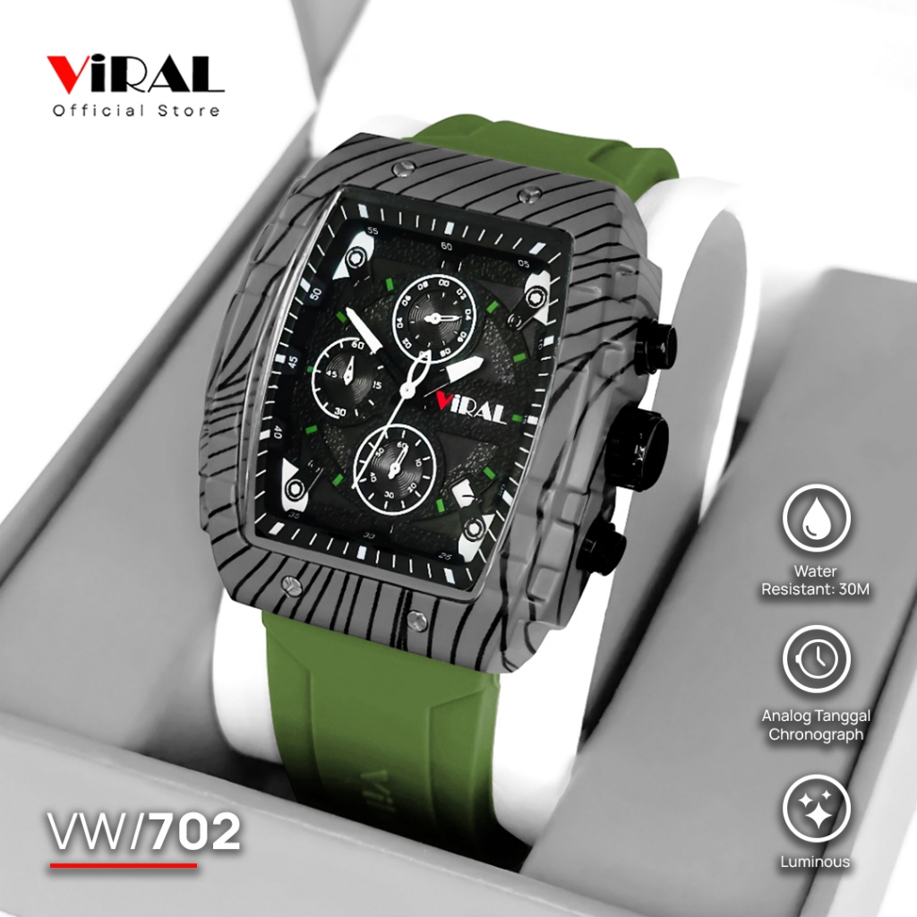 Jual ViRAL Watch - Jam Tangan Pria Chronograph Japan Quality 702 Anti ...