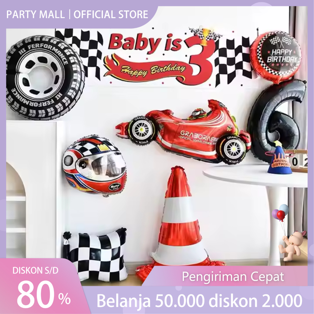 Jual Balon Foil Mobil Balap Jumbo Balon Foil Racing Offroad Balon Motor ...