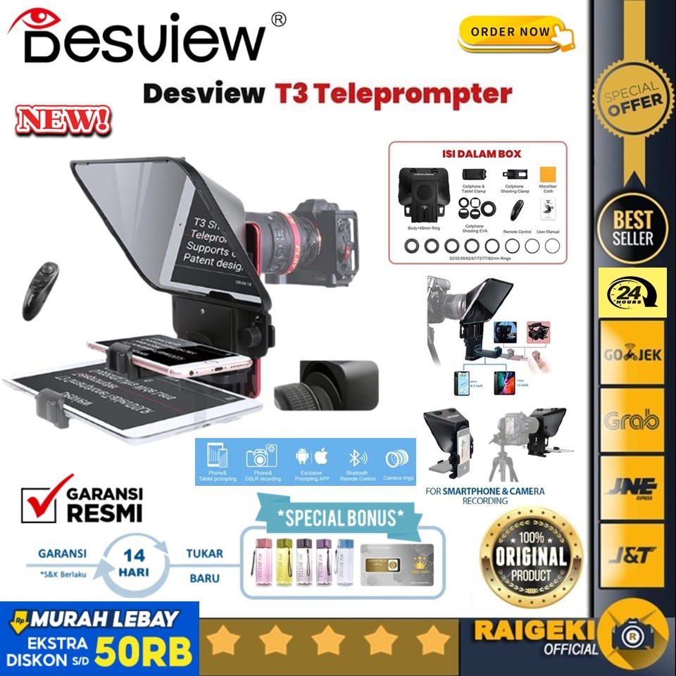 Jual Desview T3 Broadcast Teleprompter for DSLR MIRRORLESS Camera ...
