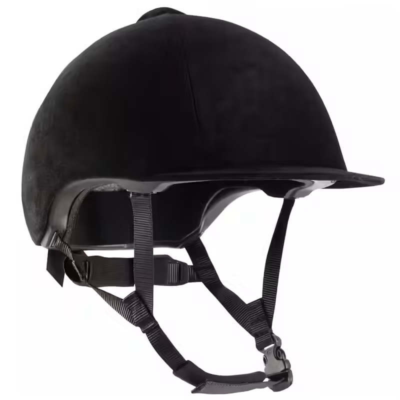 Jual FOUGANZA Adult/Kids' Horse Riding Helmet 140 Black Velvet - Helm ...