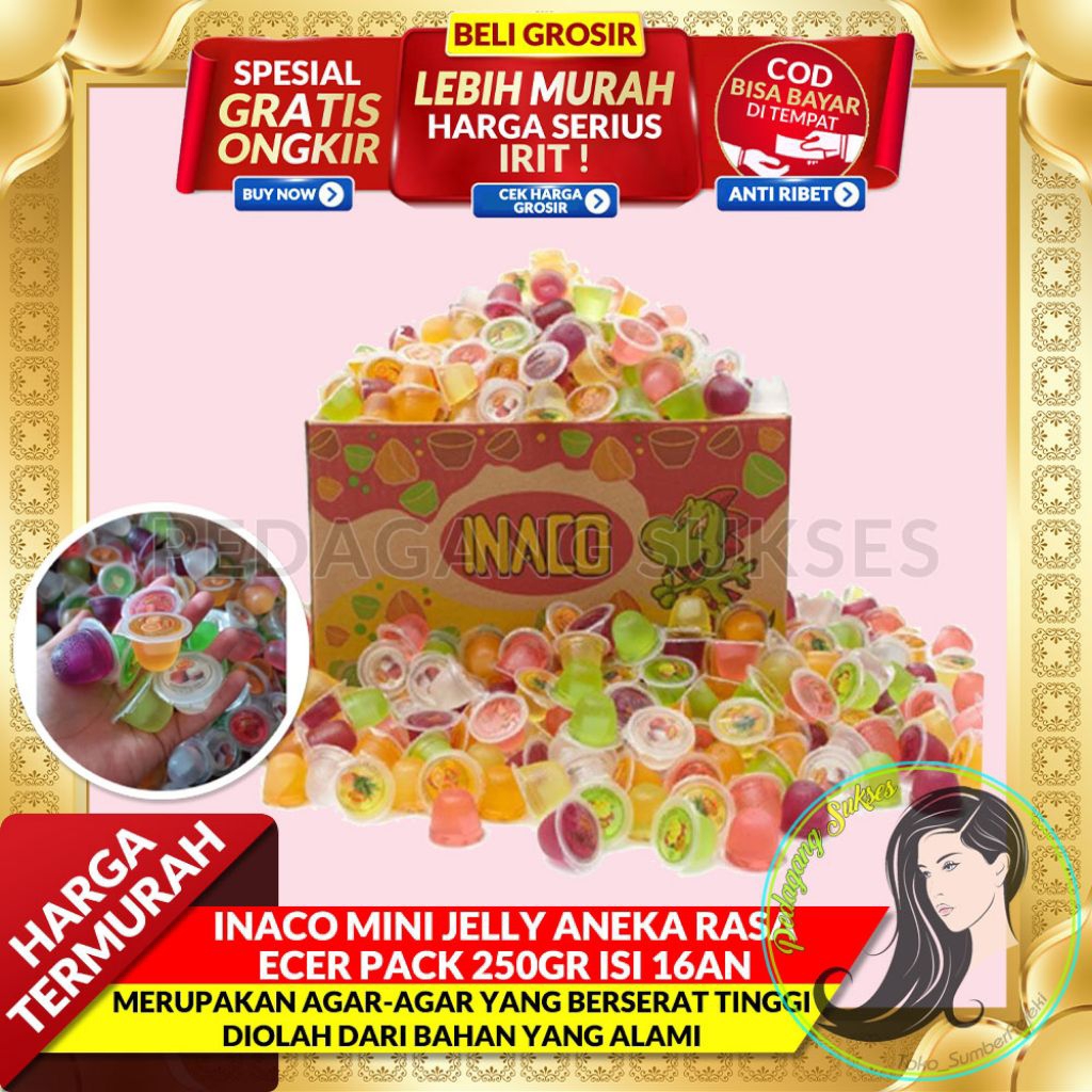 Jual INACO MINI JELLY ANEKA RASA ECER PACK 250GR ISI 16 PCS AN | Shopee ...
